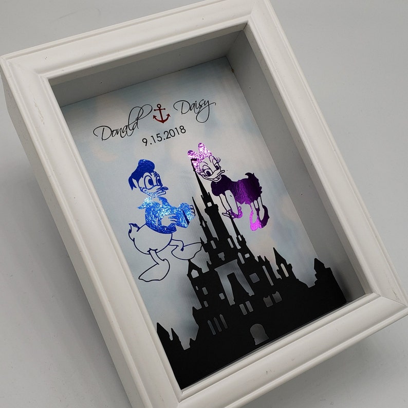 Disney 3D Shadowbox Donald and Daisy Wedding Gift Donald Duck | Etsy