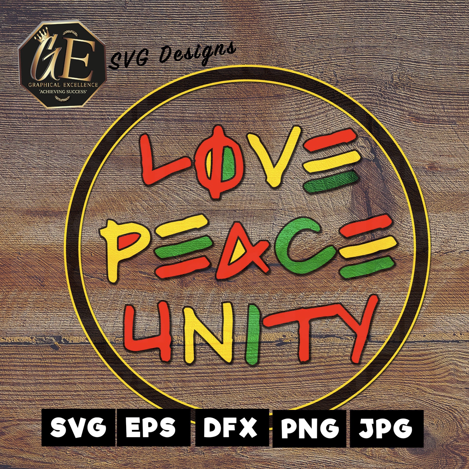 LOVE PEACE UNITY Instant Download Cutting Files Svg, Dxf, Jpg and Png ...