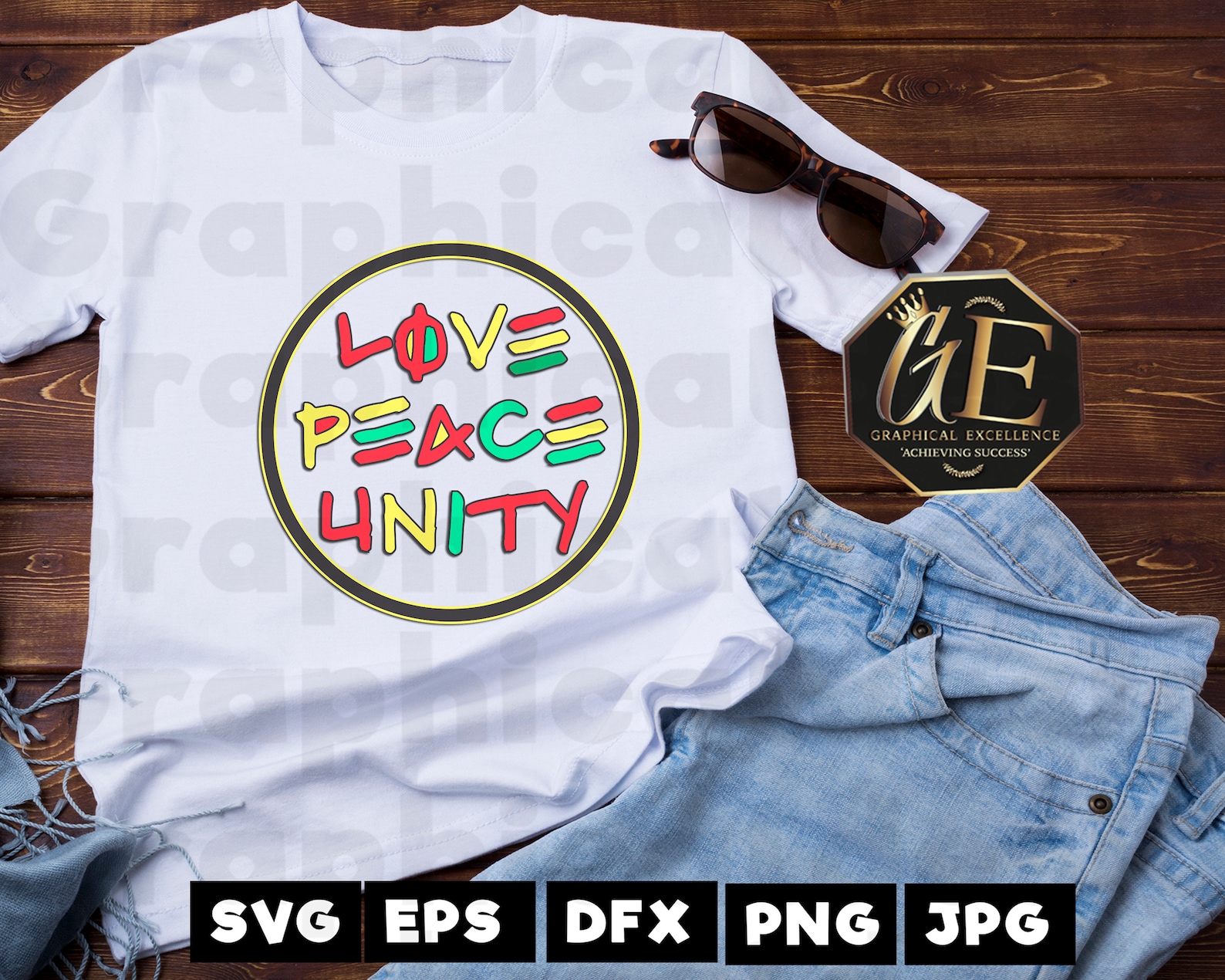 LOVE PEACE UNITY Instant Download Cutting Files Svg, Dxf, Jpg and Png ...