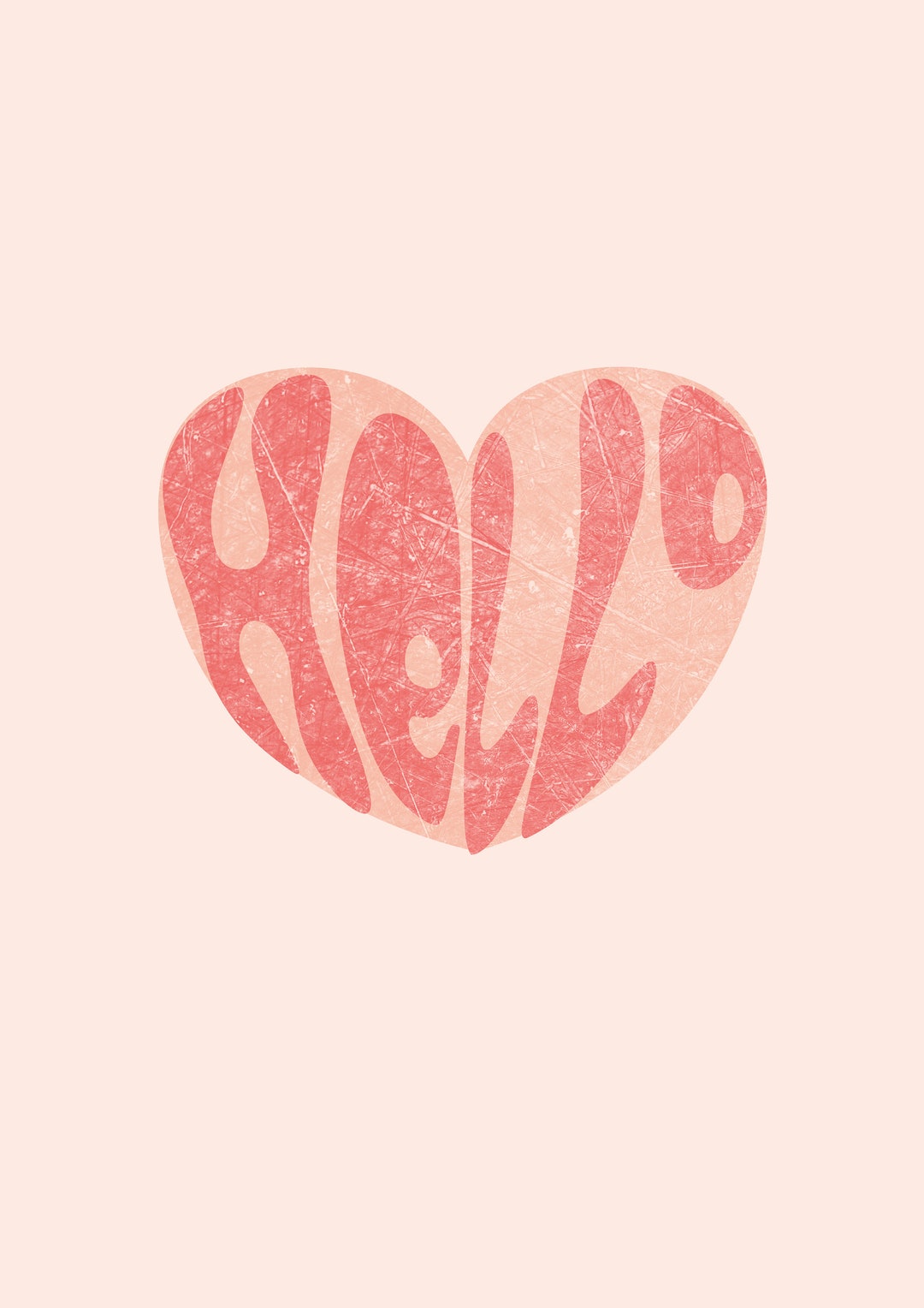 A4 Hello Heart Art Print Digital Download - Etsy