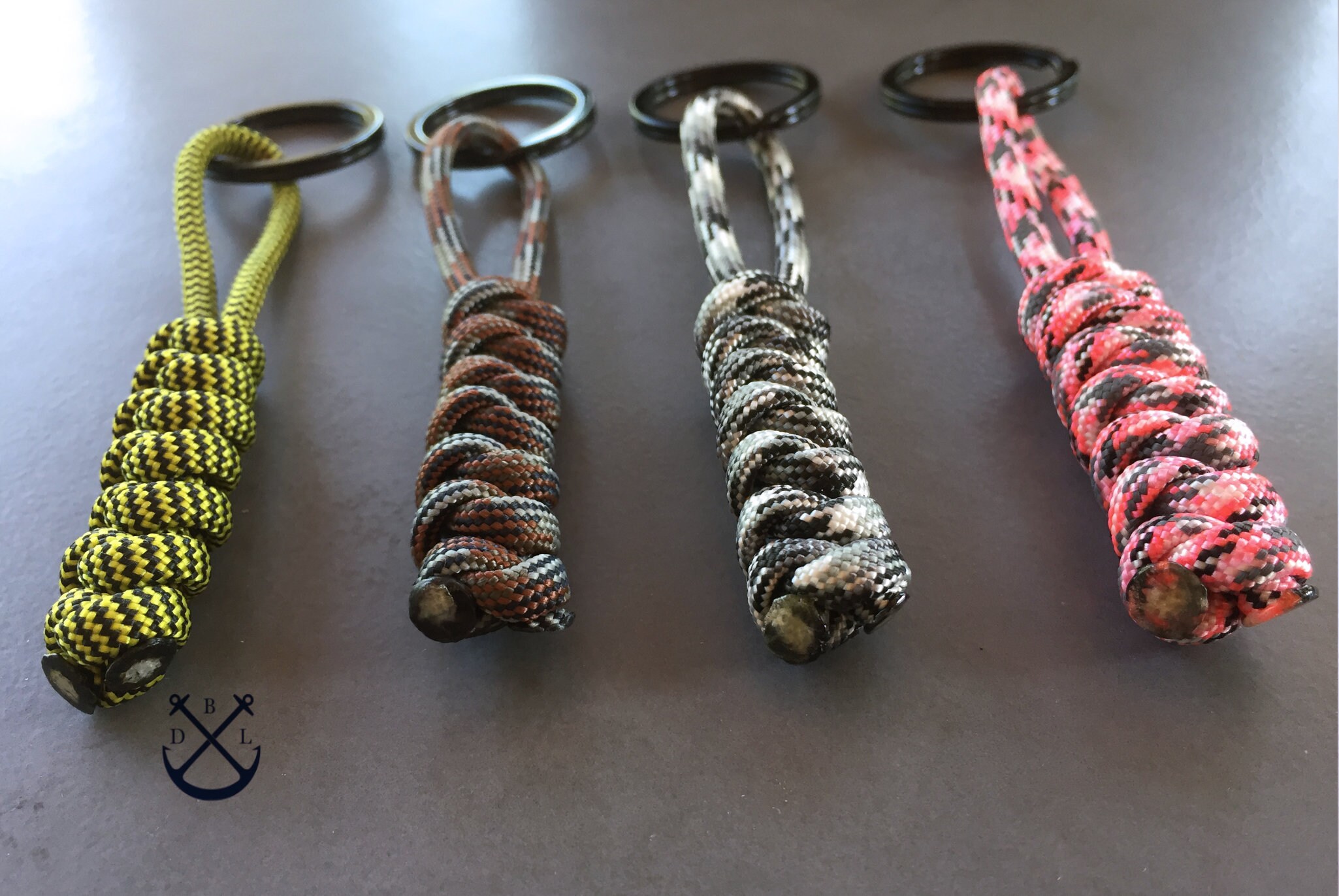 Pick your Colour Minimalistic Knotted Keychain BLACK Keyring | Etsy