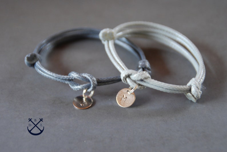Personalised Couple Knot Bracelets Set of 2 Knotted | Etsy