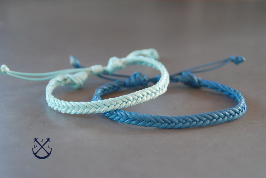 Couple Bracelets Fishtail Bracelets - Set of 2 Waxed Cord Bracelets ...