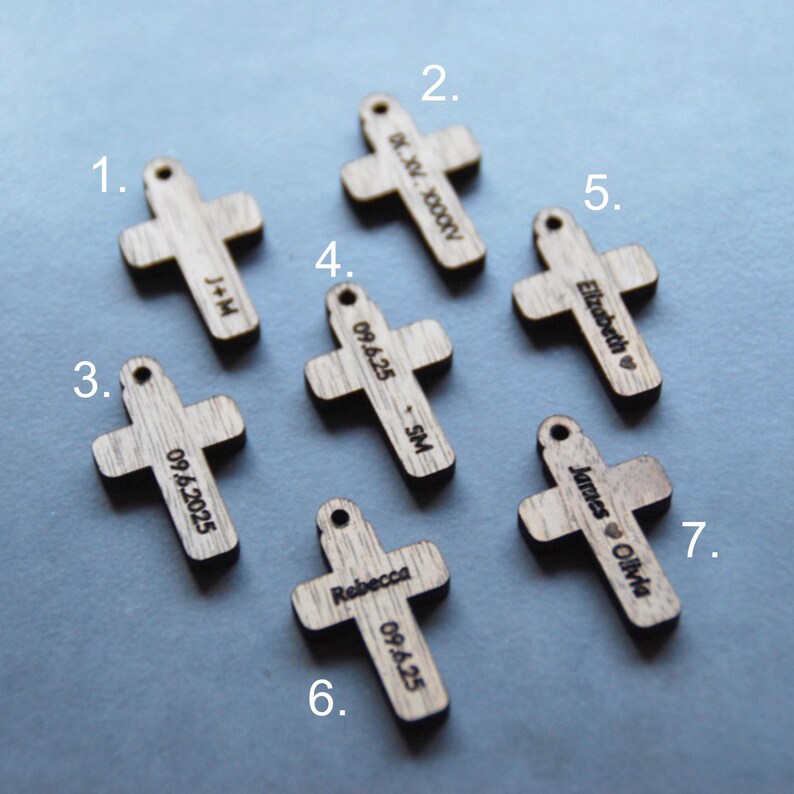 Personalized Wooden Cross Necklace, Custom Engraved Cross, Date Cross ...