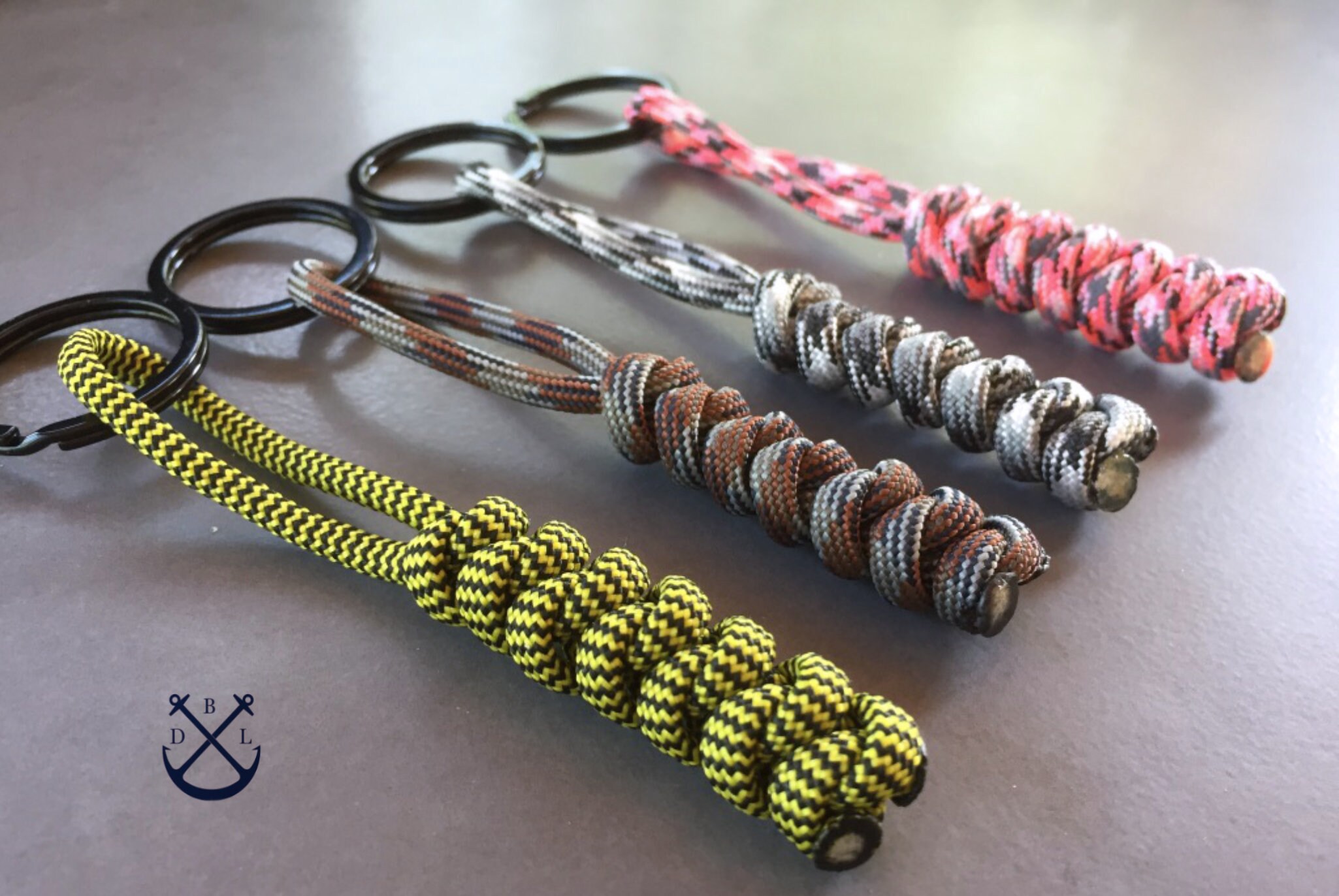 Pick your Colour Minimalistic Knotted Keychain BLACK Keyring | Etsy