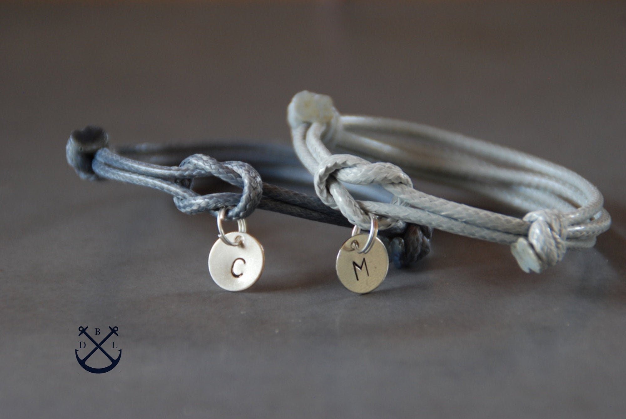 Personalised Couple Knot Bracelets Set of 2 Knotted | Etsy