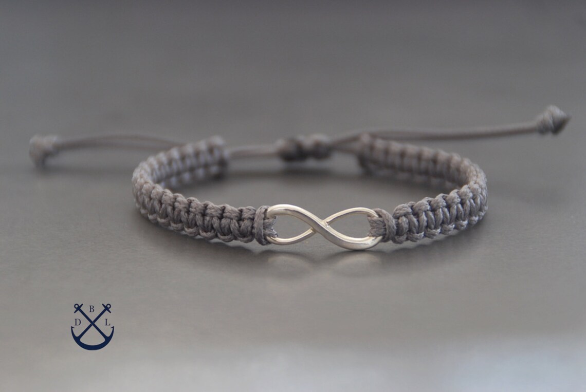 Couple Bracelets Infinity Macrame Bracelets Set of 2 Waxed - Etsy