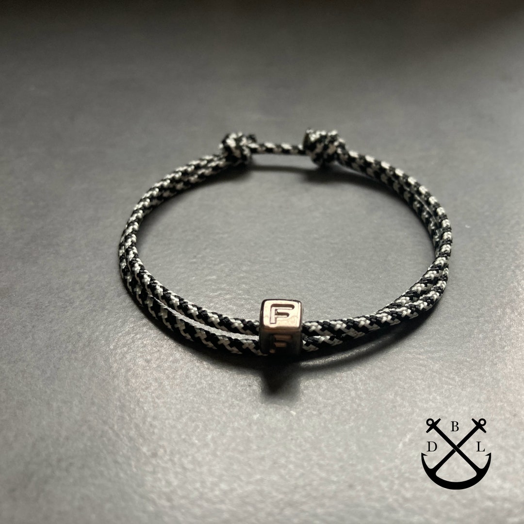 Thin Paracord Letter Bracelet Personalized Mens Womens Bracelet Initial ...