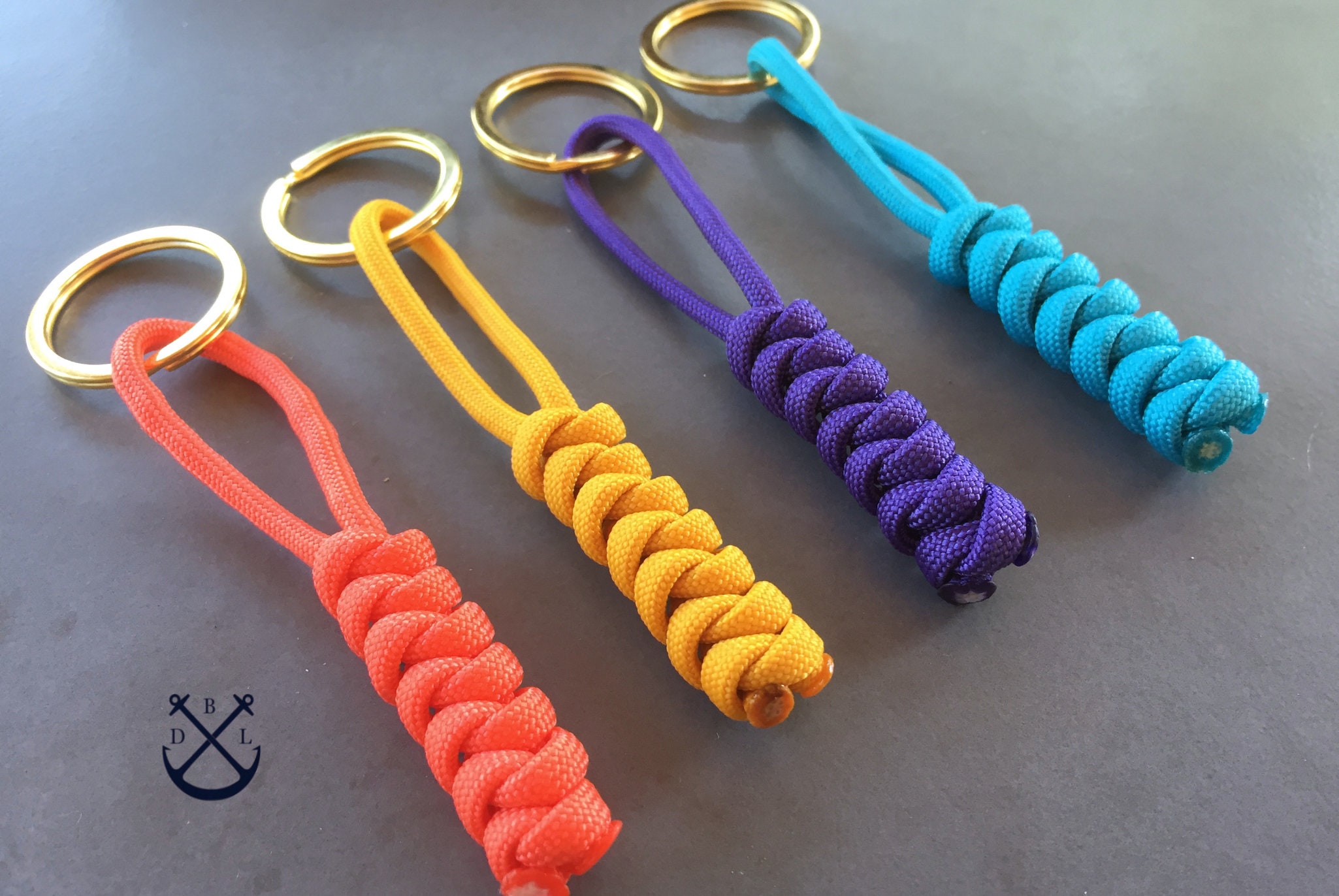 Pick Your Colour Minimalistic Knotted Keychain Gold Keyring - Etsy