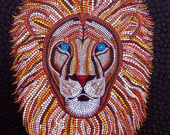 Lion Dot Painting - Etsy