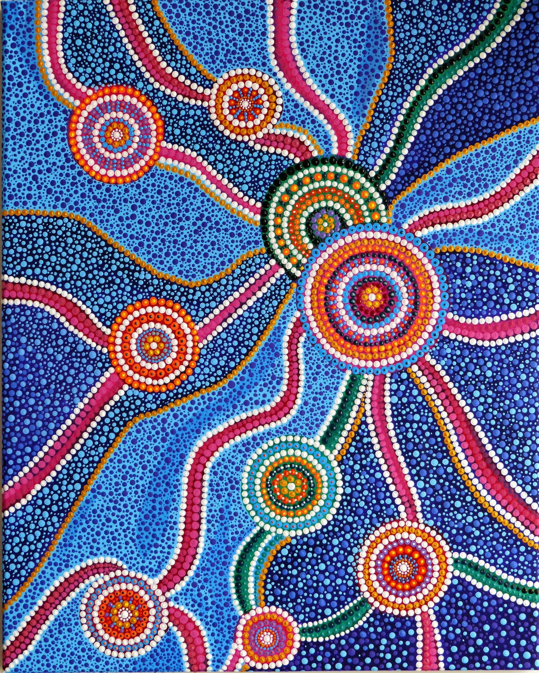 Connections Mandala Painting Acrylic Original Hand Painting Dotting ...