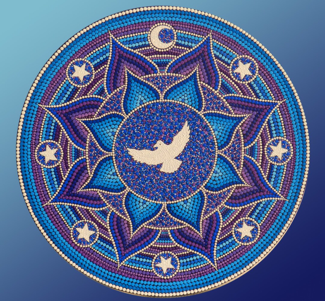 White Raven Mandala Painting Acrylic Original Painting Hand Painted ...