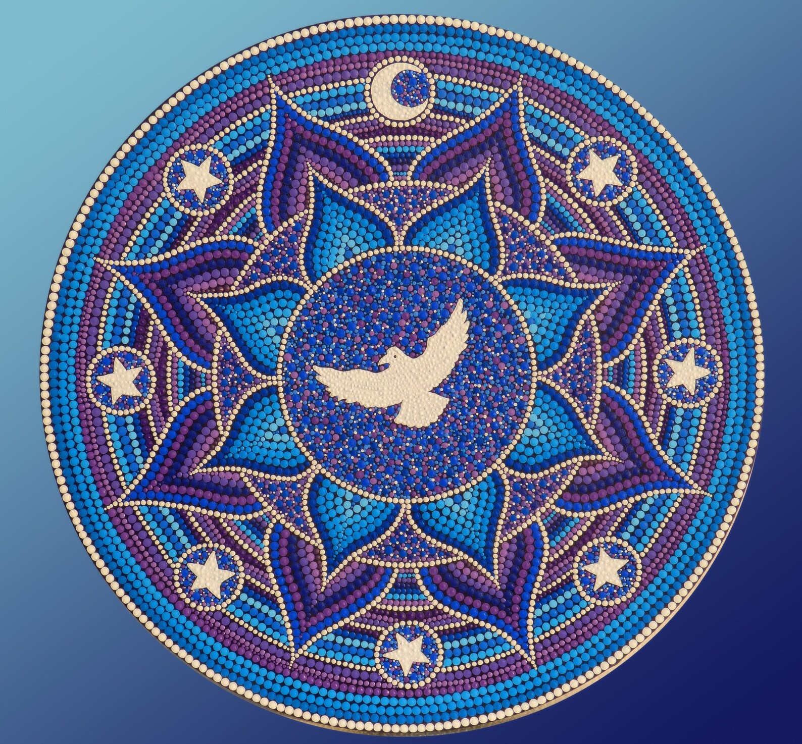 White Raven Mandala Painting Acrylic Original Painting Hand Painted ...