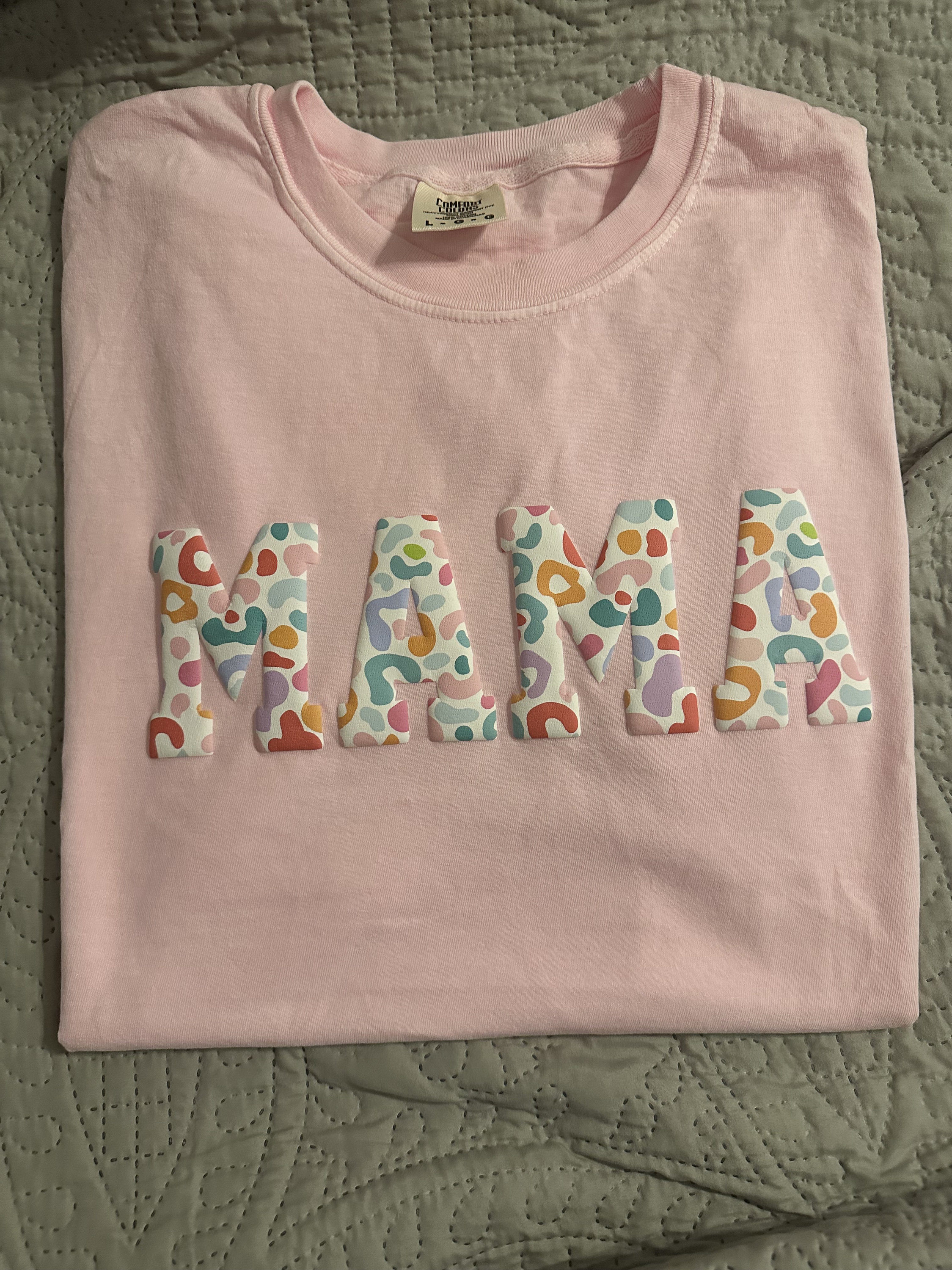 Multi Color Leopard Puff Screen Print, Mama Leopard, Mama Shirt, Puff ...