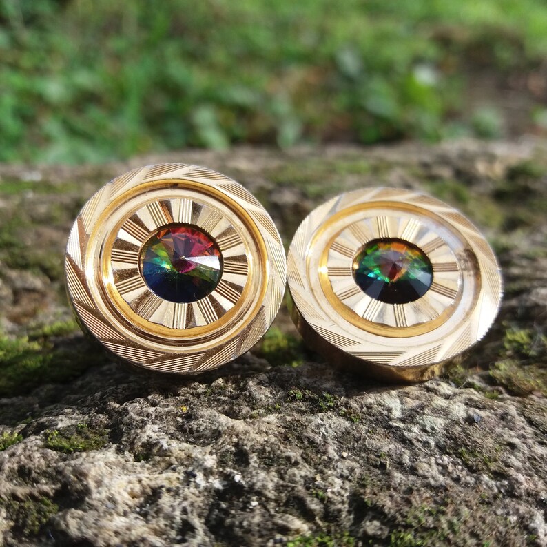 Vintage soviet wrap cufflinks with stone Russian cufflinks | Etsy