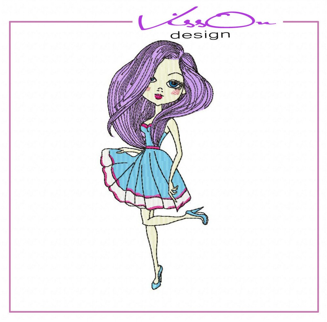 Girl Machine Embroidery Design - Etsy