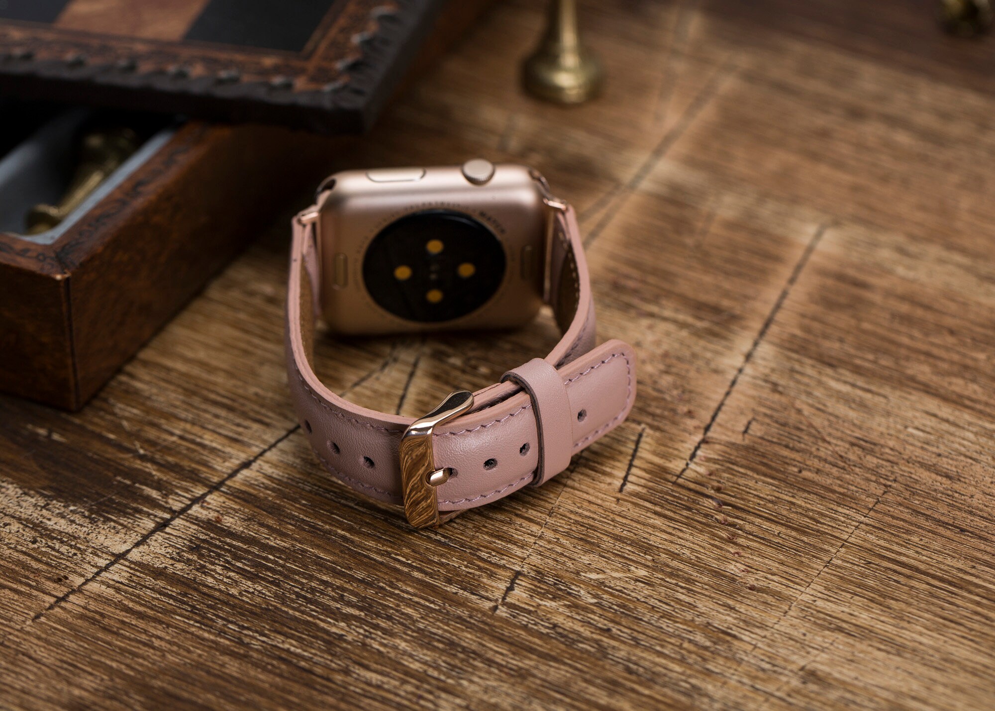 Pink Leather Apple Watch Band | Etsy