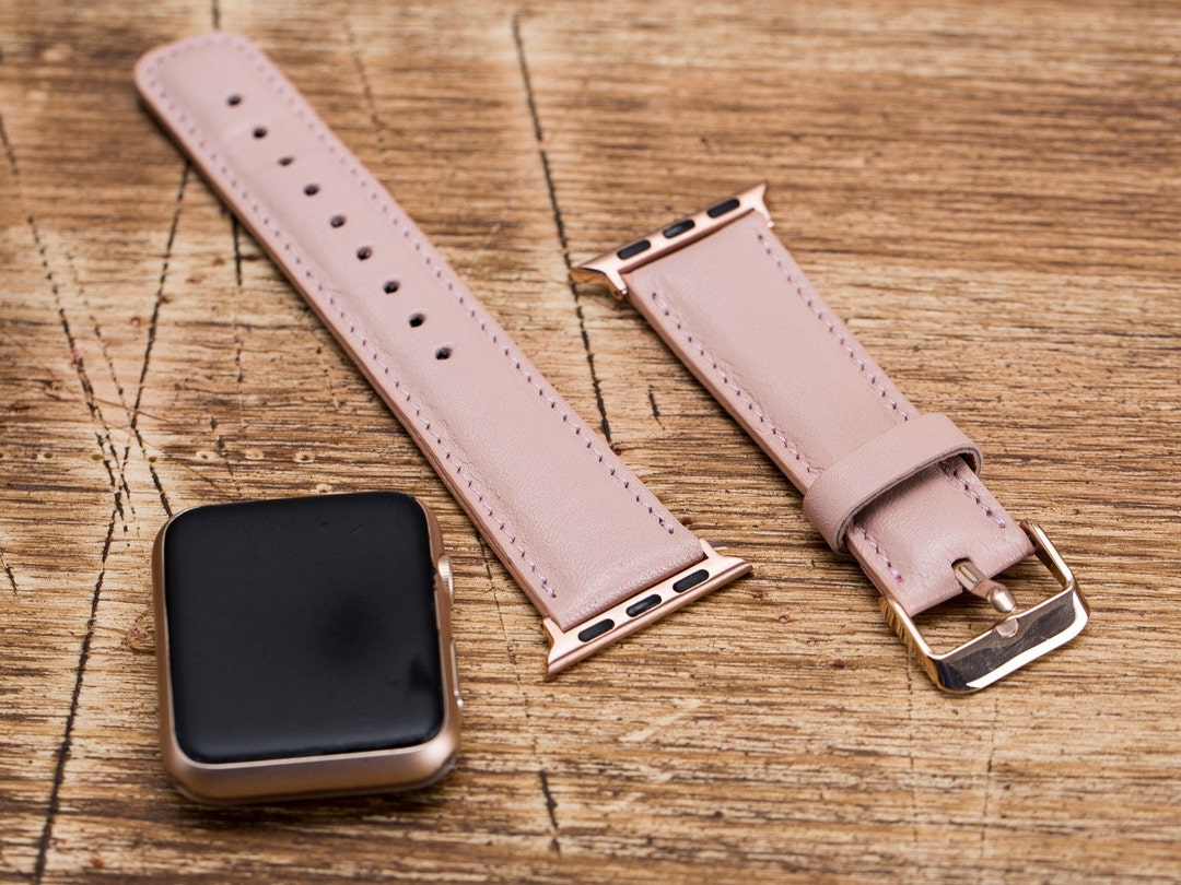 Pink Leather Apple Watch Band 7/se/6/5/4/3/2/1/38mm,40mm,41mm,42mm,44mm ...