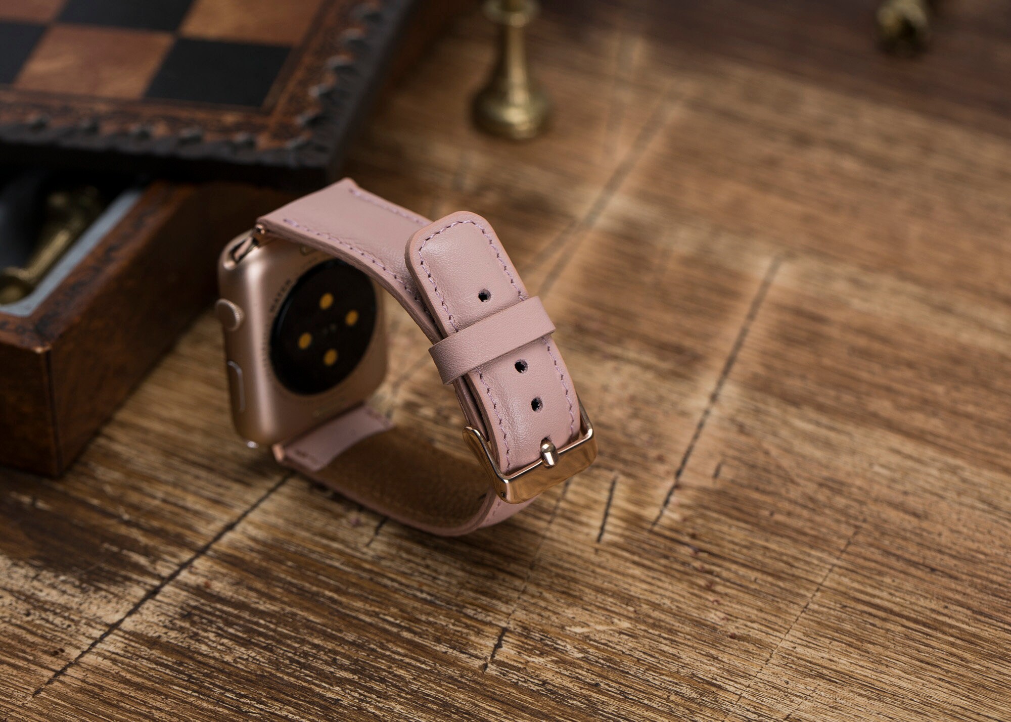 Pink Leather Apple Watch Band | Etsy