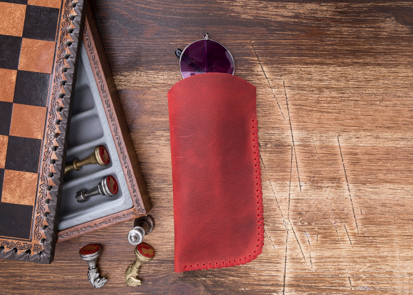 Handmade Leather Eyeglass Caseleather Eyeglass Case Leather Etsy