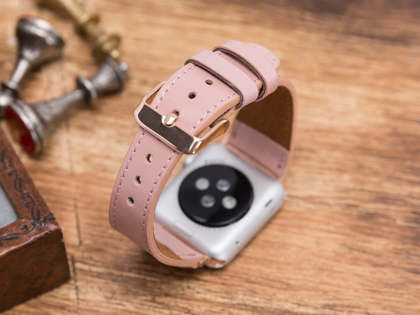 Pink Leather Apple Watch Band 7/se/6/5/4/3/2/1/38mm,40mm,41mm,42mm,44mm ...
