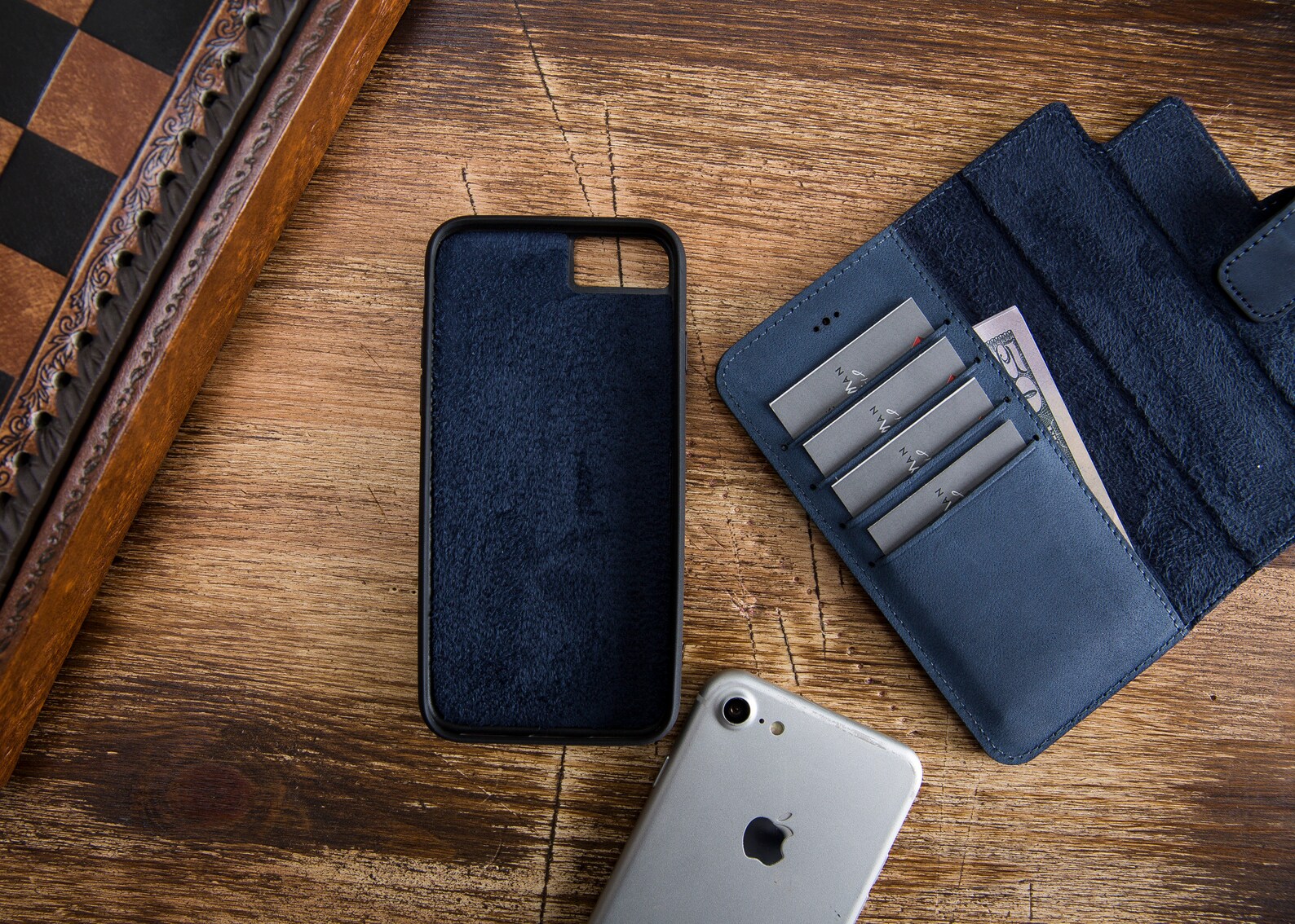 Blue Leather Iphone 7 Case Iphone 7 Plus Case Iphone 7 - Etsy