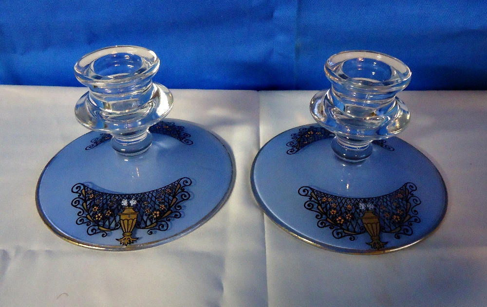 013118 04 Pair Cambridge Decorated Candlesticks - Etsy Denmark