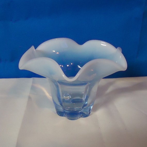 Collectibles A Brilliant Duncan Miller Canterbury Blue Opalescent Vase ...