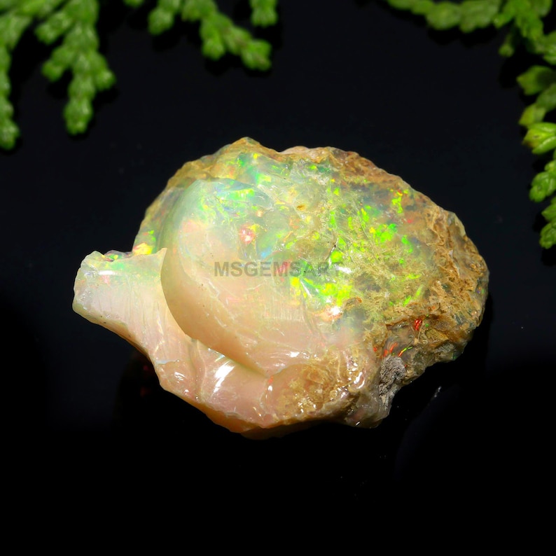 11.60 CT Natural Fire Raw Opal Ethiopian Gem, Uncut Opal Raw Stone ...