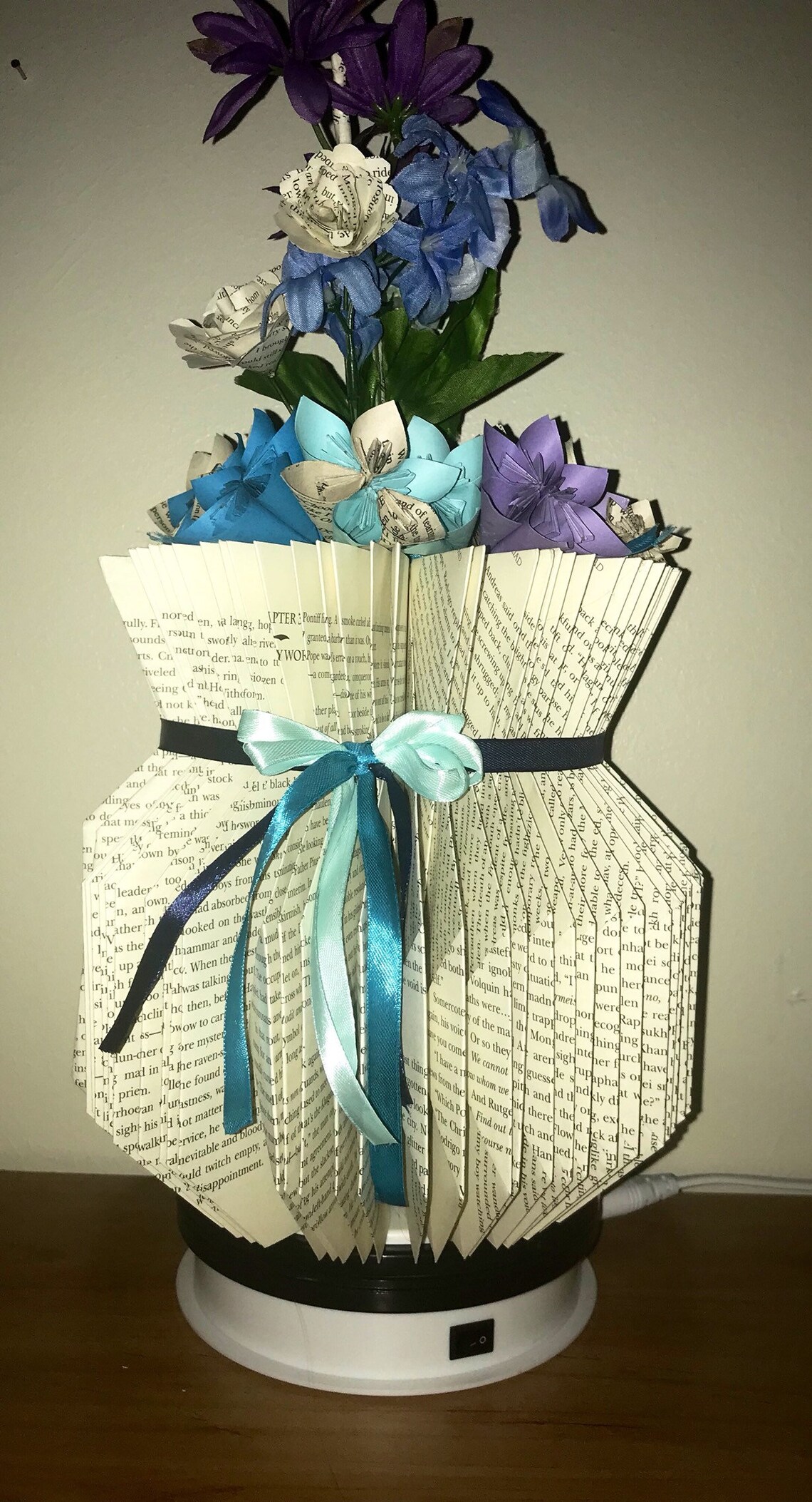 Flower Vase Folded Book Art Sculpture - Etsy