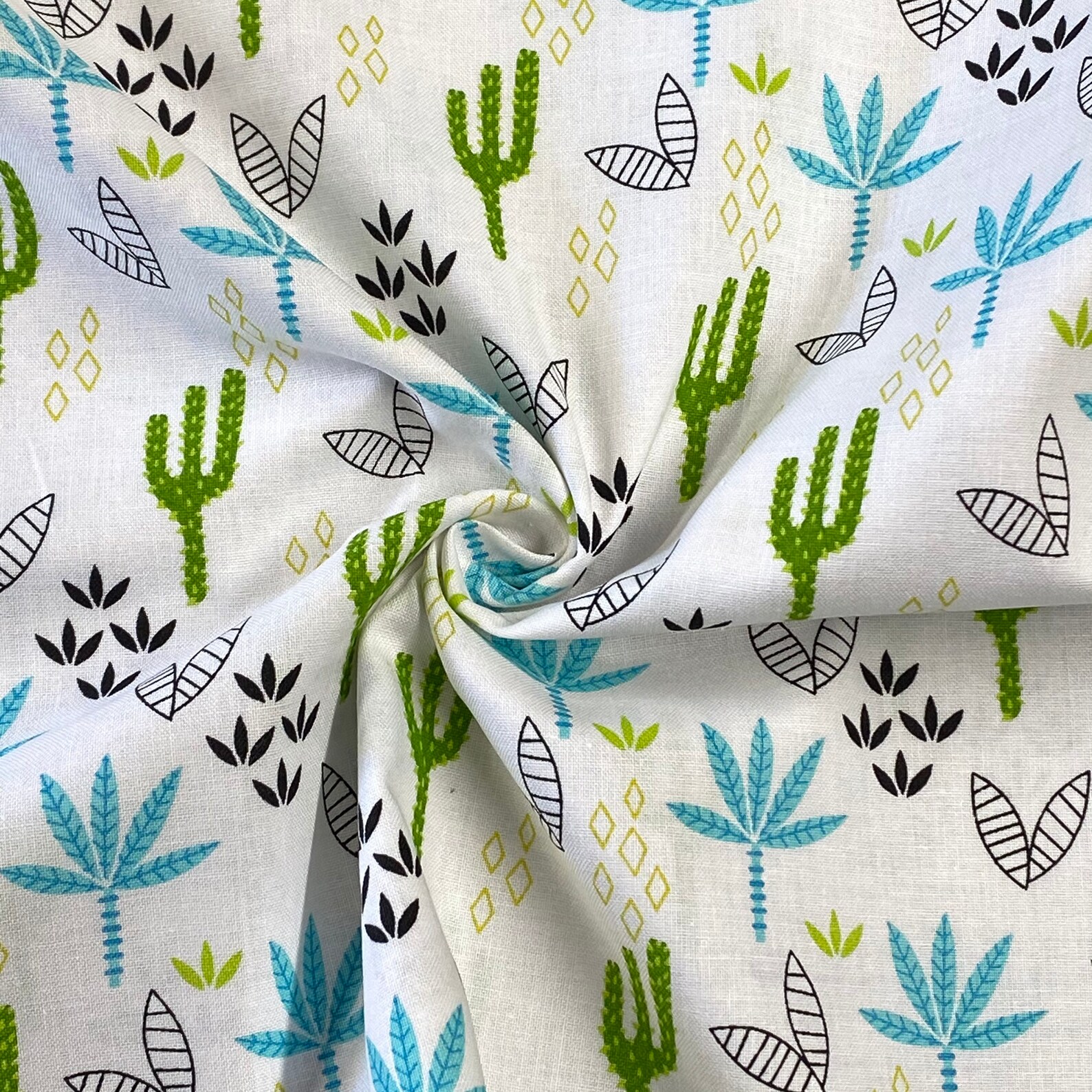 Cactus Cotton Fabric - Etsy UK