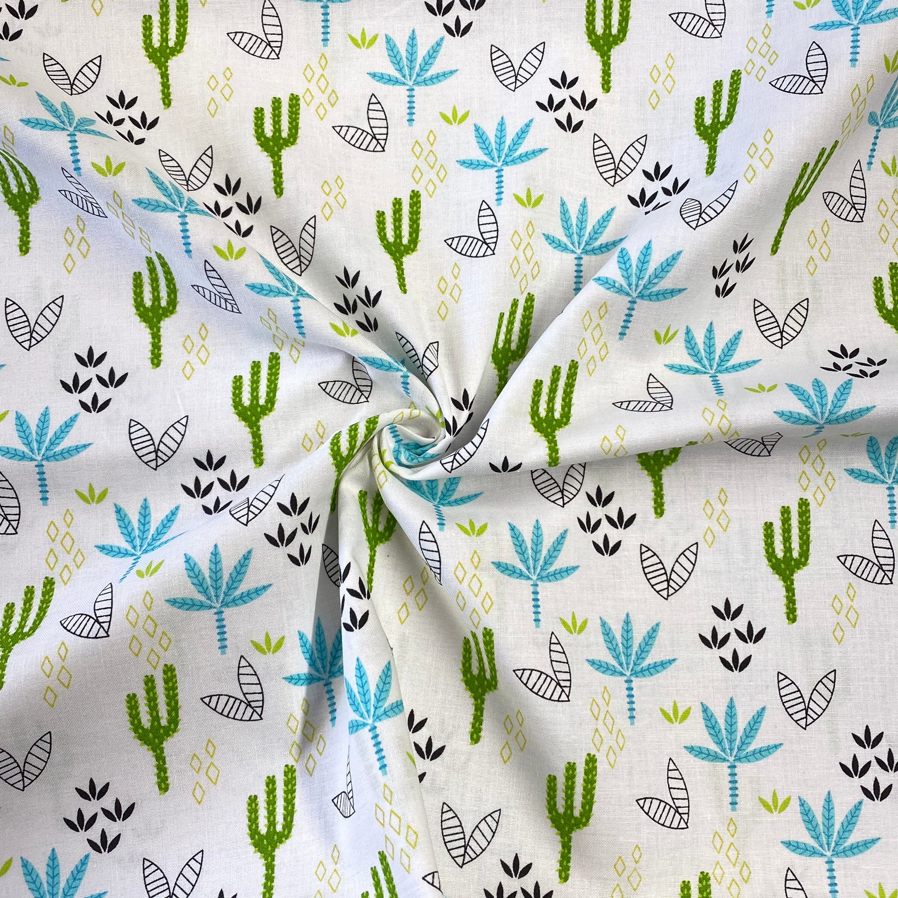 Cactus Cotton Fabric - Etsy UK