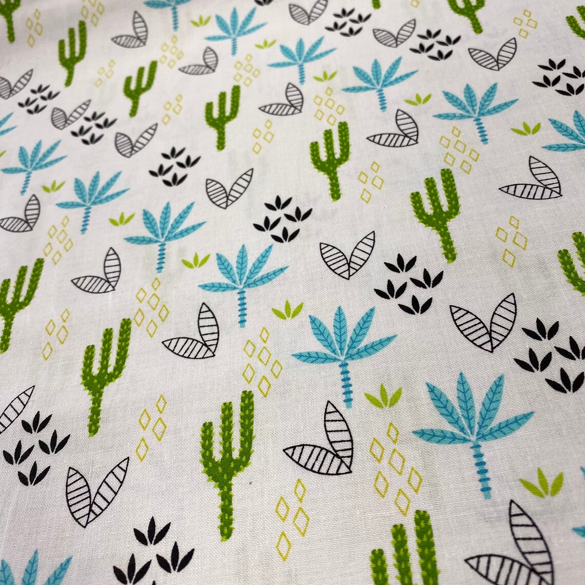 Cactus Cotton Fabric - Etsy UK