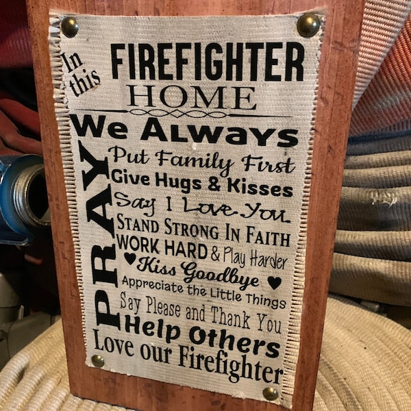 Firefighter Home Sign - Etsy