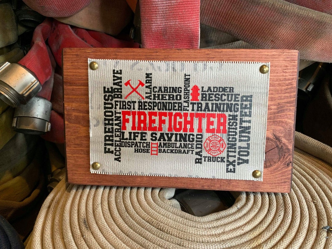 Fire Hose Sign for Firefighter Decor. Great Fireman Gift, Firefighter ...