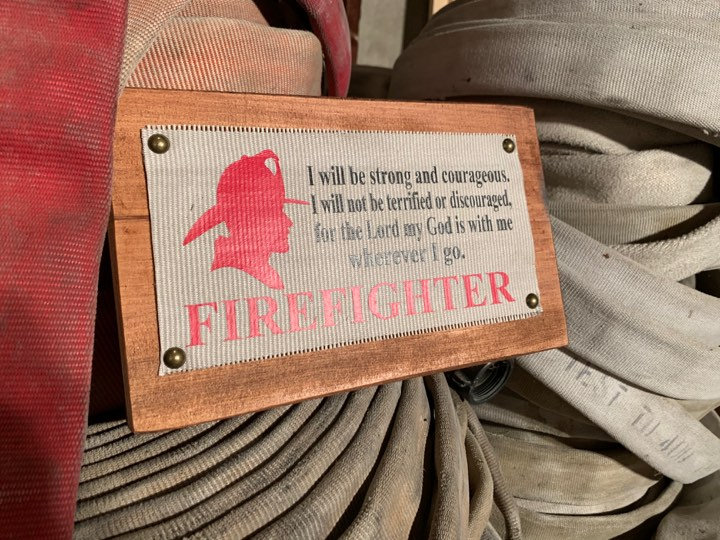 Fire Hose Sign with firefighter or fireman prayer. A great | Etsy