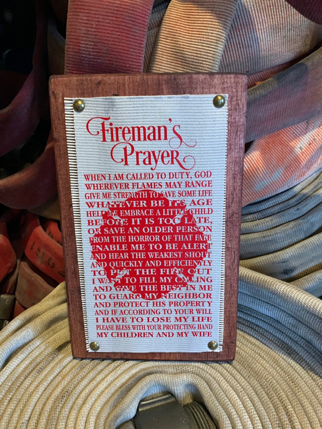 Fire Hose Sign, Firefighter, Firefighter Gift, Fireman, Fireman Gift ...