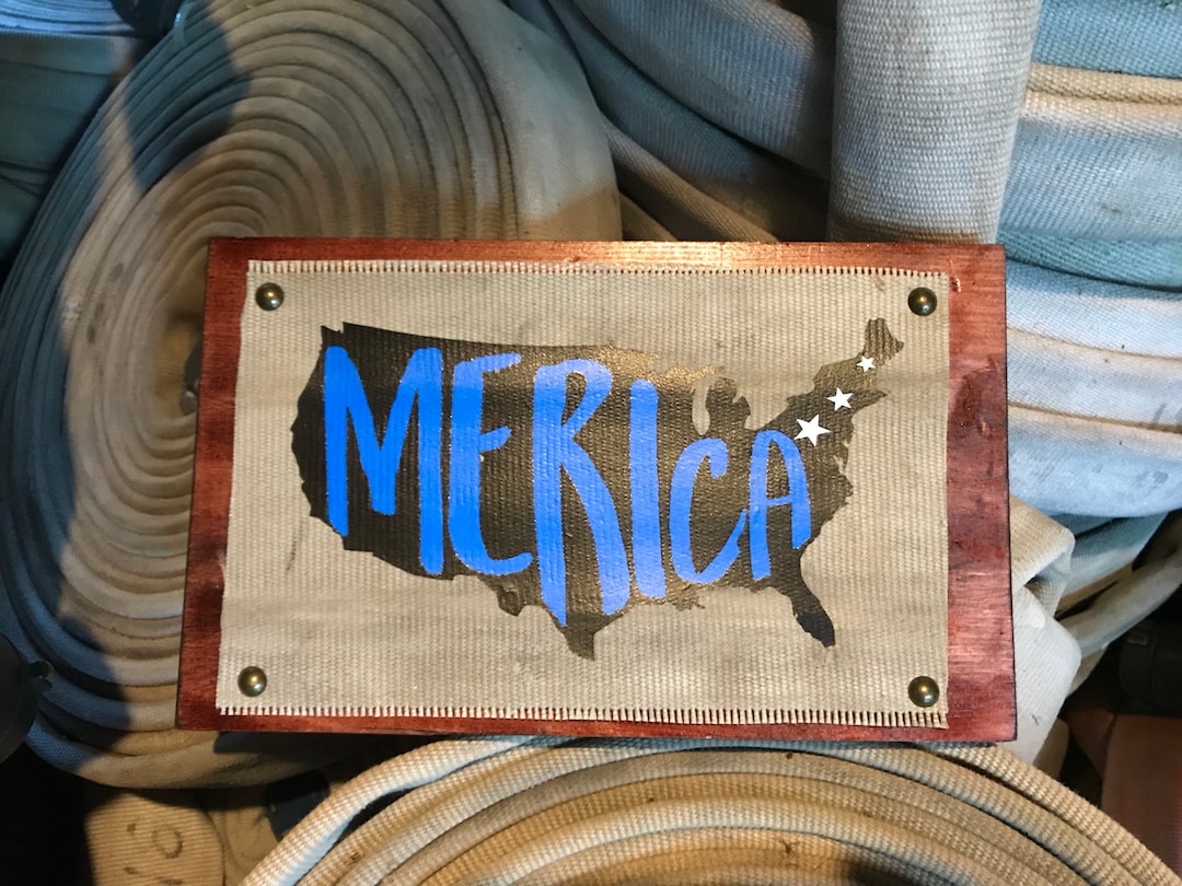 Fire Hose Sign With the Shape of the United States, "merica," USA ...