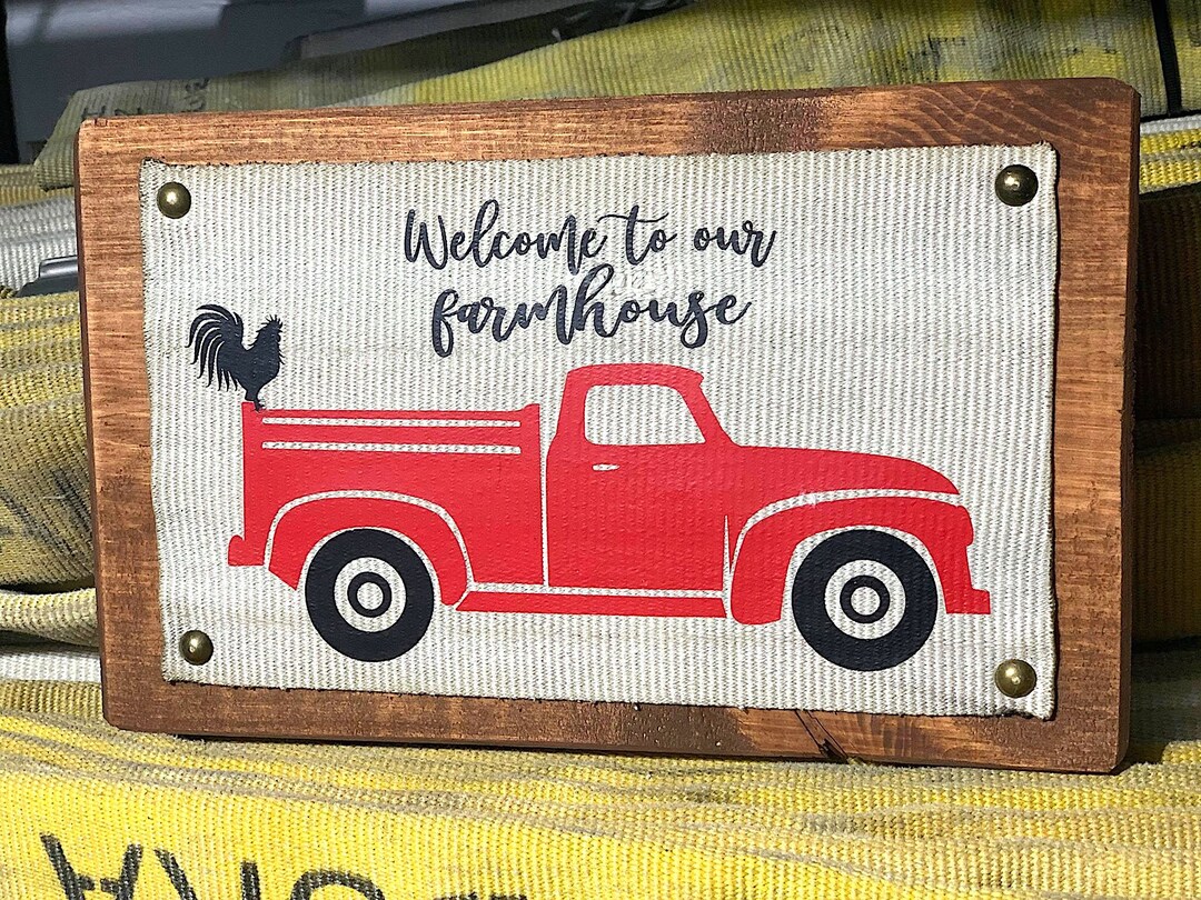 Farmhouse Decor, Farmhouse Sign, Farmhouse Wall Decor, Red Truck Sign ...