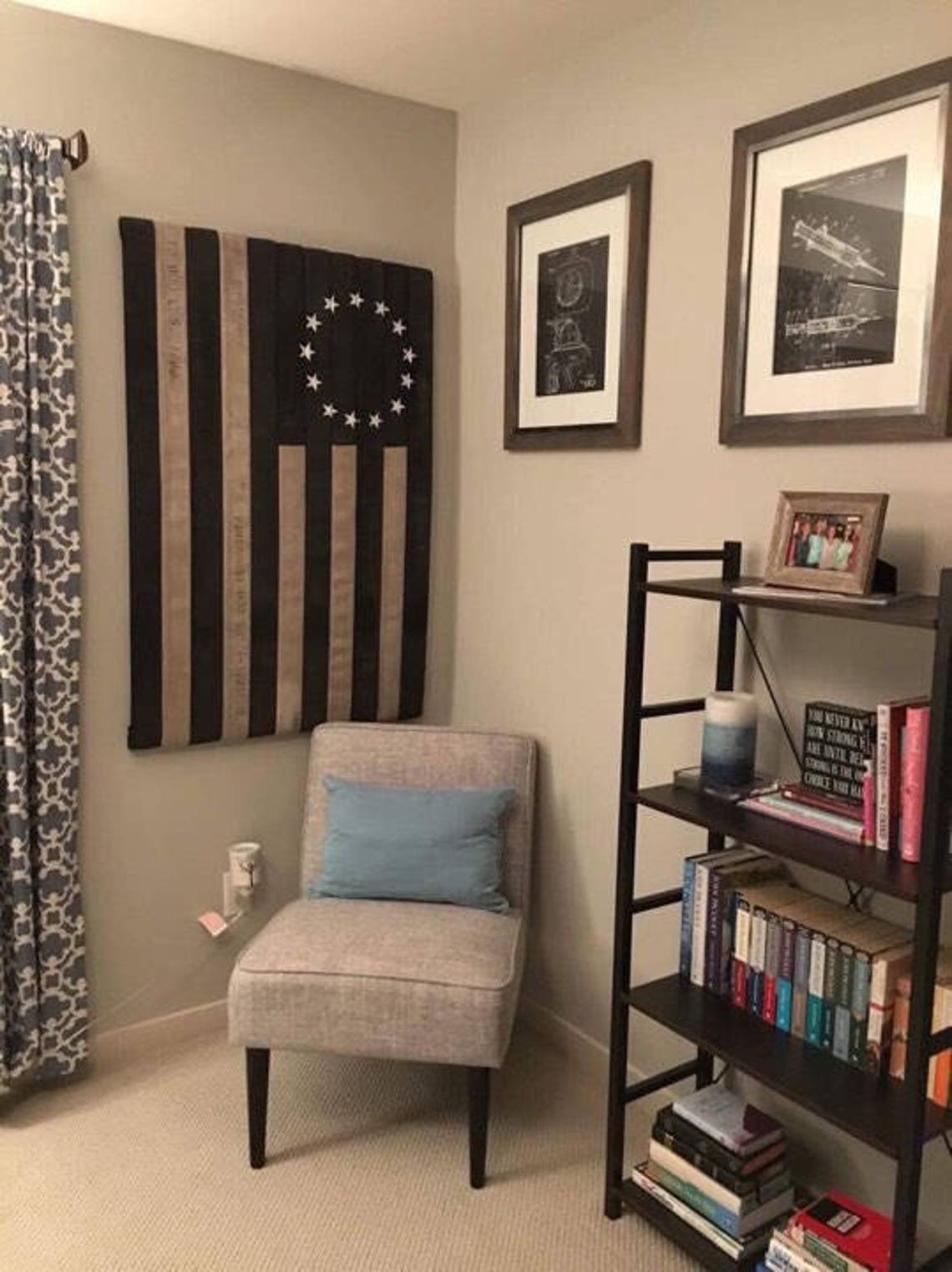 Fire Hose Flag, Wall Decor, Firefighter Gift, Handmade Flag ...
