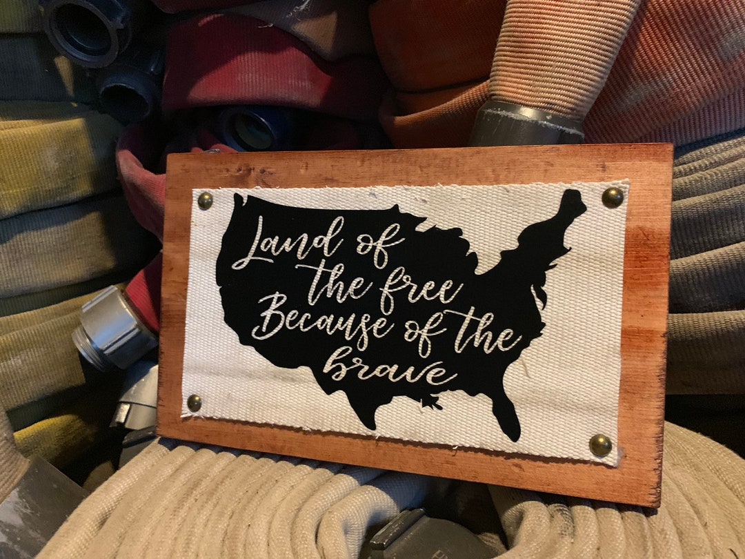 Fire Hose Sign With USA & America Shape. Great Patriotic Sign of the ...