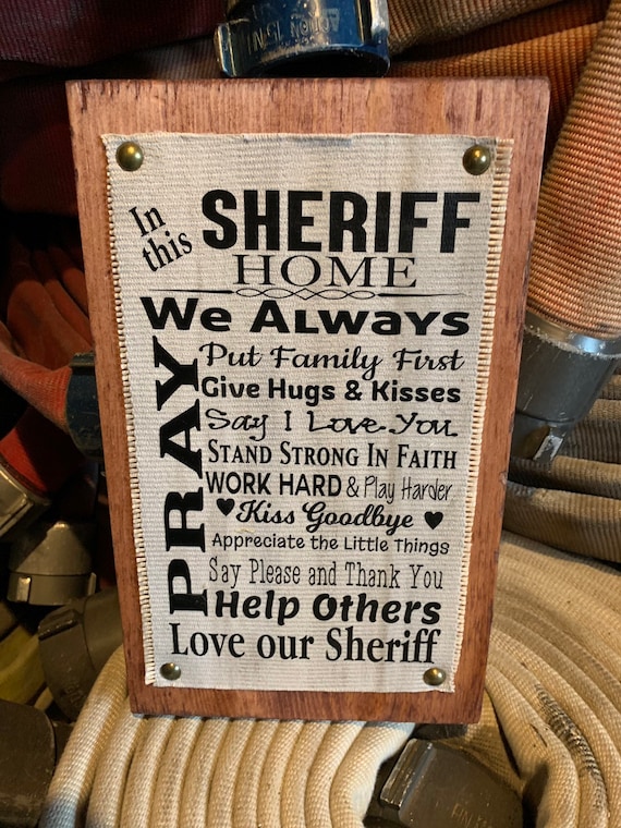 Fire Hose Sign With a Sheriff's Prayer. Great Rustic Sign | Etsy