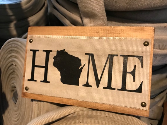 Fire Hose Sign for Wisconsin Decor. Great State Sign of | Etsy