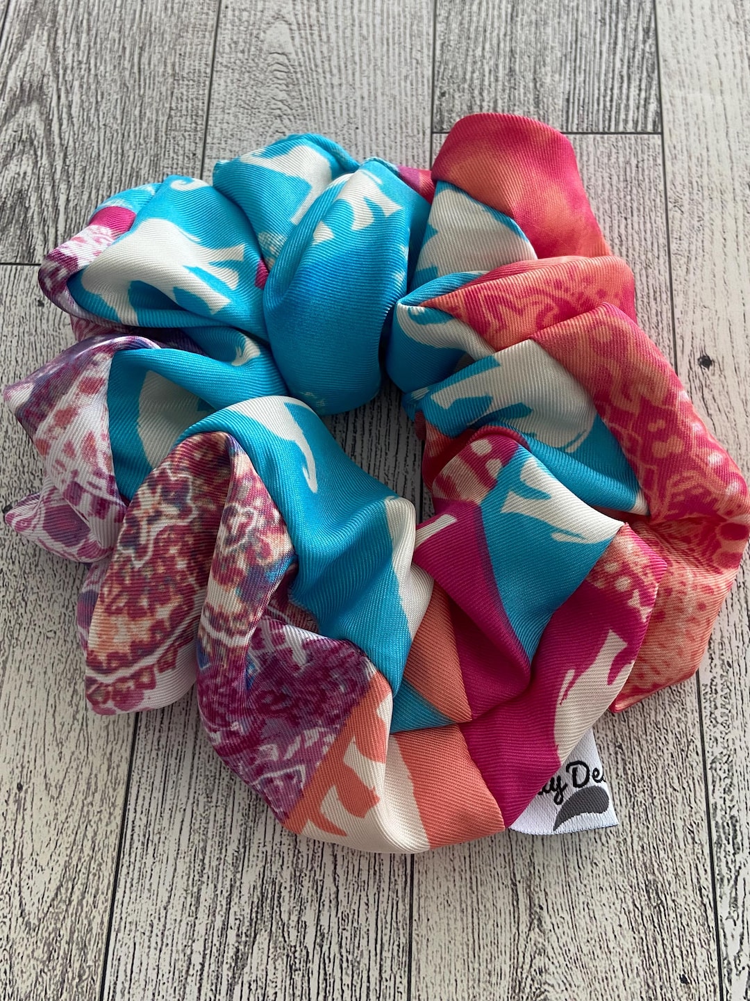 Upcycled Vintage Silk Scarf Scrunchies: Handmade Ombre Patchwork Hair ...