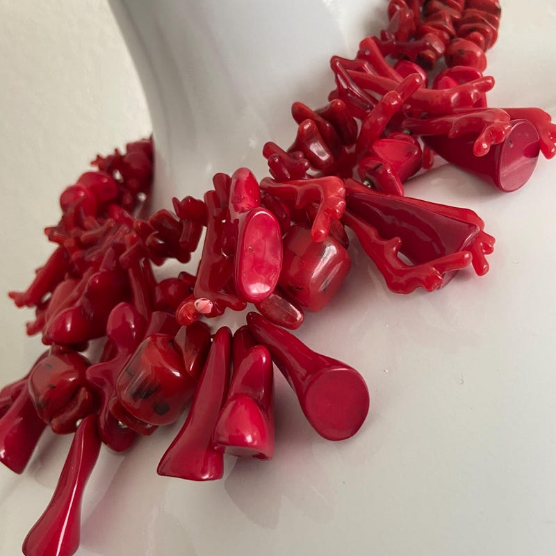Red Statement Necklace - Etsy