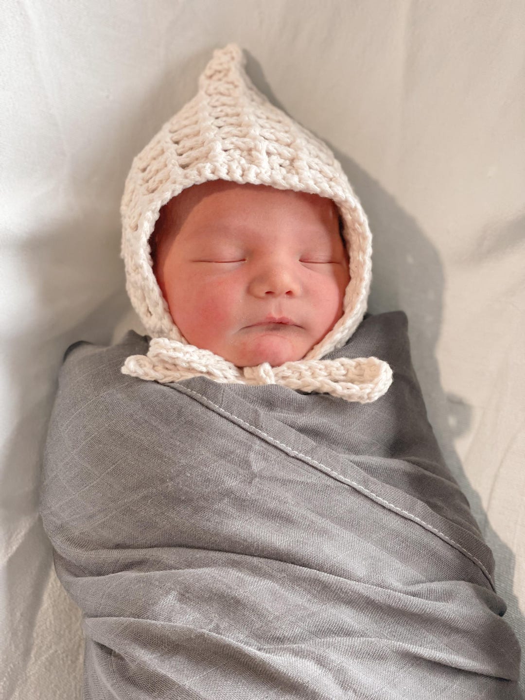 The Louie Bonnet, Crochet Newborn Bonnet, Baby Toddler Pixie Hat ...