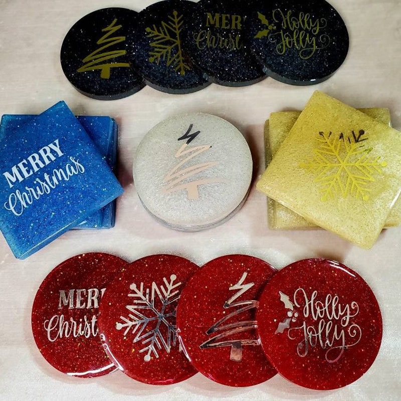 Christmas Coasters - Etsy