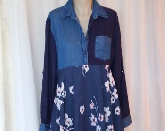 Upcycled denim dress | Etsy