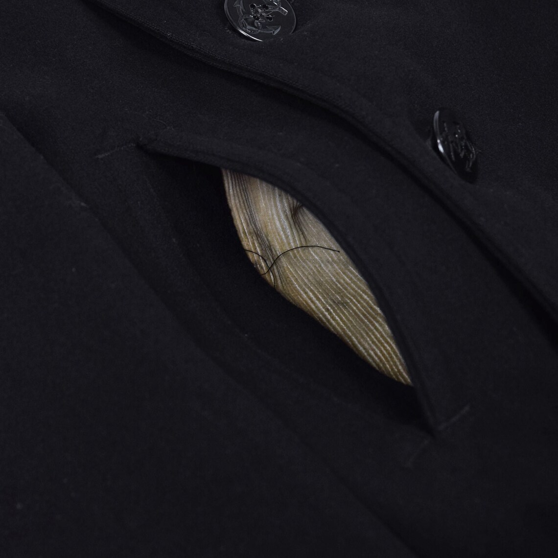 Vintage USNR 1940s WWII 10 Button US Navy Wool Pea Coat Reefer Jacket M ...