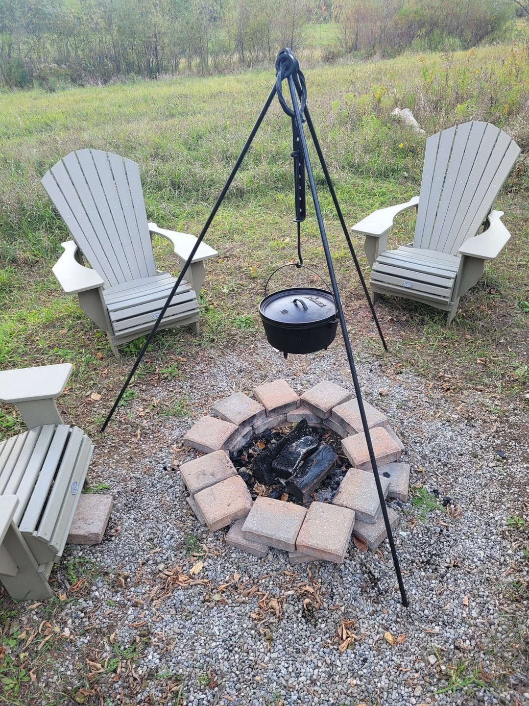 Campfire Cooking Tripod With Trammel Hook - Etsy